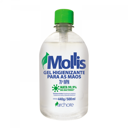 ALCOOL EM GEL 70 COM HIDRATANTE - EMBALAGEM PUMP DE 440G/500ML - MOLLIS ...